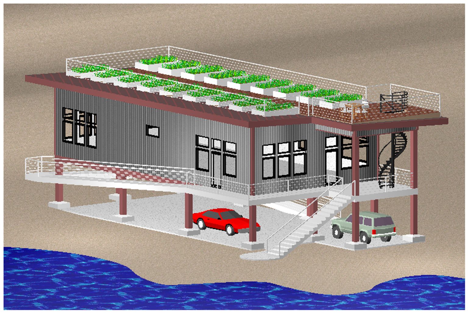 Elevated Coastal - Real Steel Homes